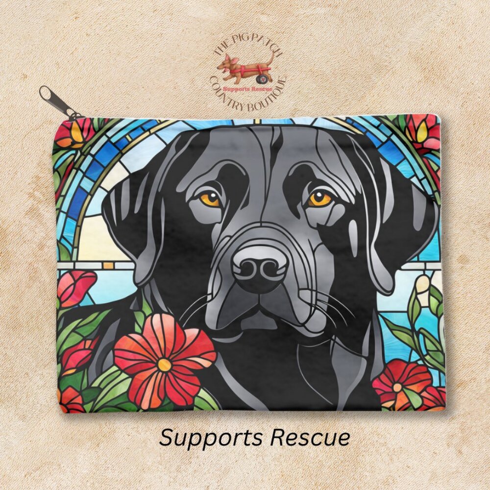 Stained Glass Black Labrador Retriever Dog Makeup Cos… - Gem